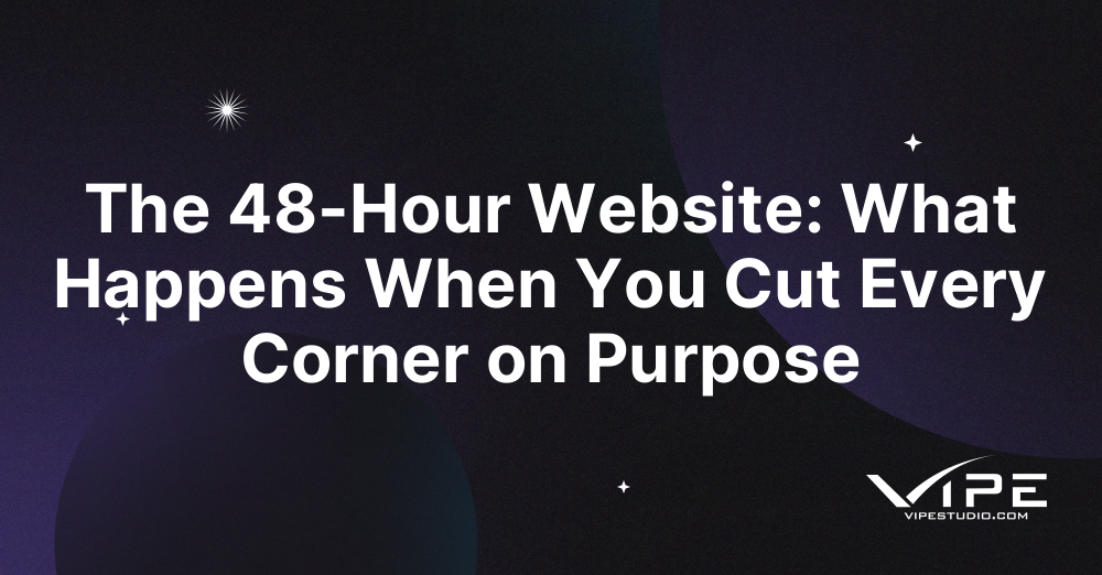 The 48-Hour Website: Cutting Corners on Purpose | Vipe Studio